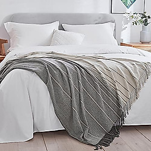 Lunarose Home Decor Chenille Throw Blanket for Couch | Soft Cozy Gradient Accent Blanket | Lightweight Decorative Blankets Throws for Sofa Chair Bed Picni Beach | All Season (50''×60‘’, Grey)