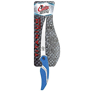 Cuda 6-Inch Titanium Bonded Curved Boning Knife, Blue