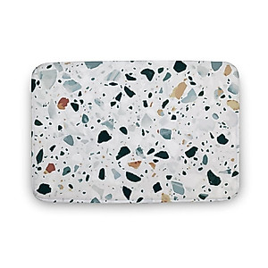 Gray Blue Stone Blocks Kitchen Mat and Rugs Cushioned Anti-Fatigue Kitchen mats 16"x 24"Non Slip Waterproof Kitchen Mats and Rugs for Kitchen Floor Home Office Sink Laundry