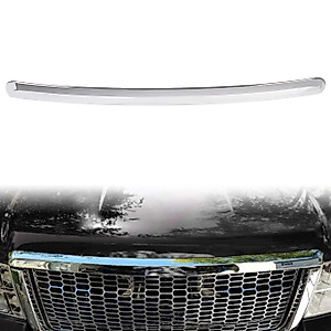 ECOTRIC Truck Hood Molding Trim Moulding Compatible with 2007-2013 GMC Sierra 1500 2500HD 3500HD Replace for GM1235109 10385156 (Without Chrome Grille)
