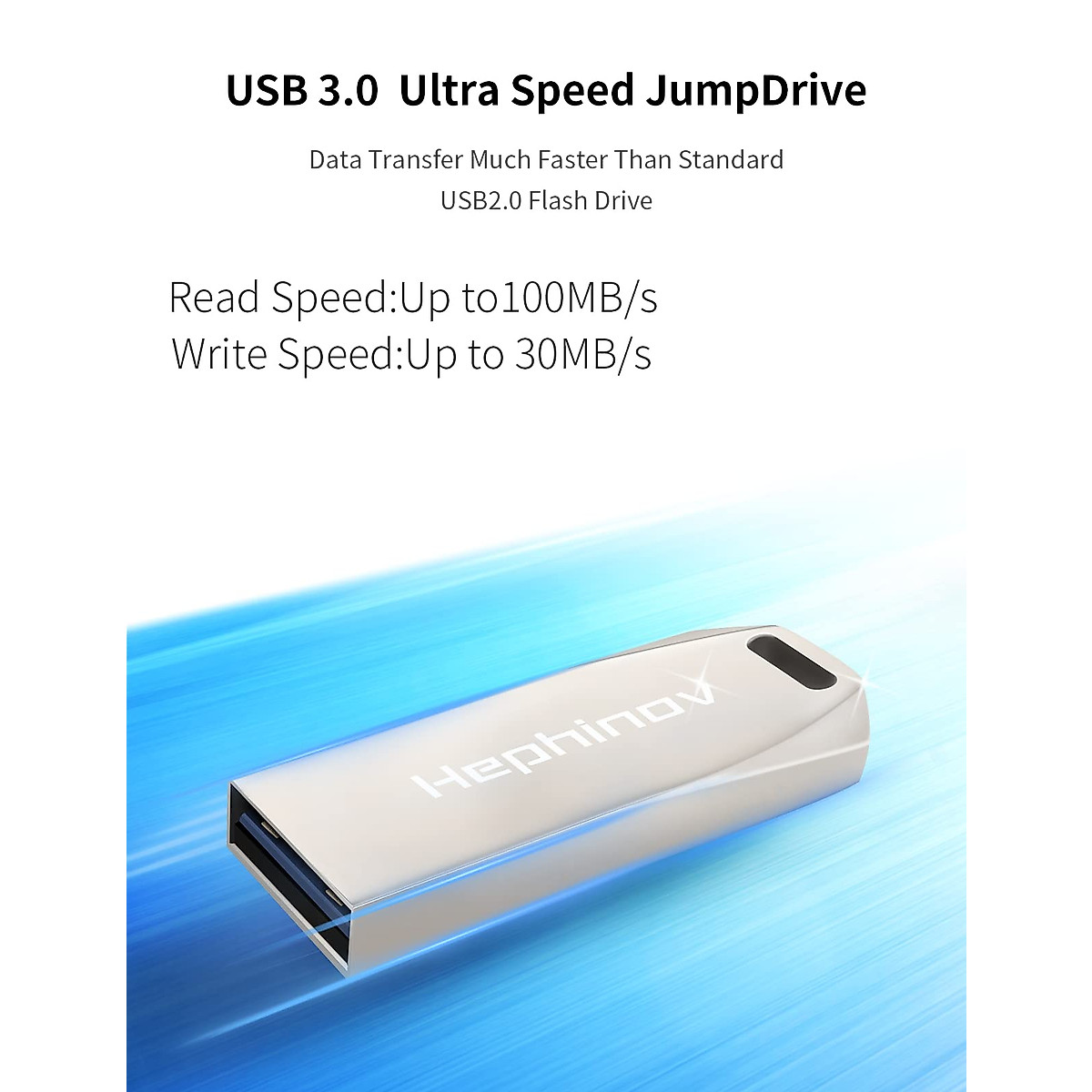 64GB USB 3.0 Flash Drive, Hephinov USB Stick Up to 100MB/s Read, UDP Thumb Drive, Zinc Alloy Jump Drive, Pen Drive, Memory Stick for Storage and Backup (USB 3.0 64G)