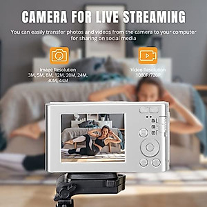 Digital Camera,1080P 38MP 16X Digital Zoom Digital Camera for Photography, 2.4In Screen Shake Proof Zoom Camera with Fill Light, for Beginners Professionals