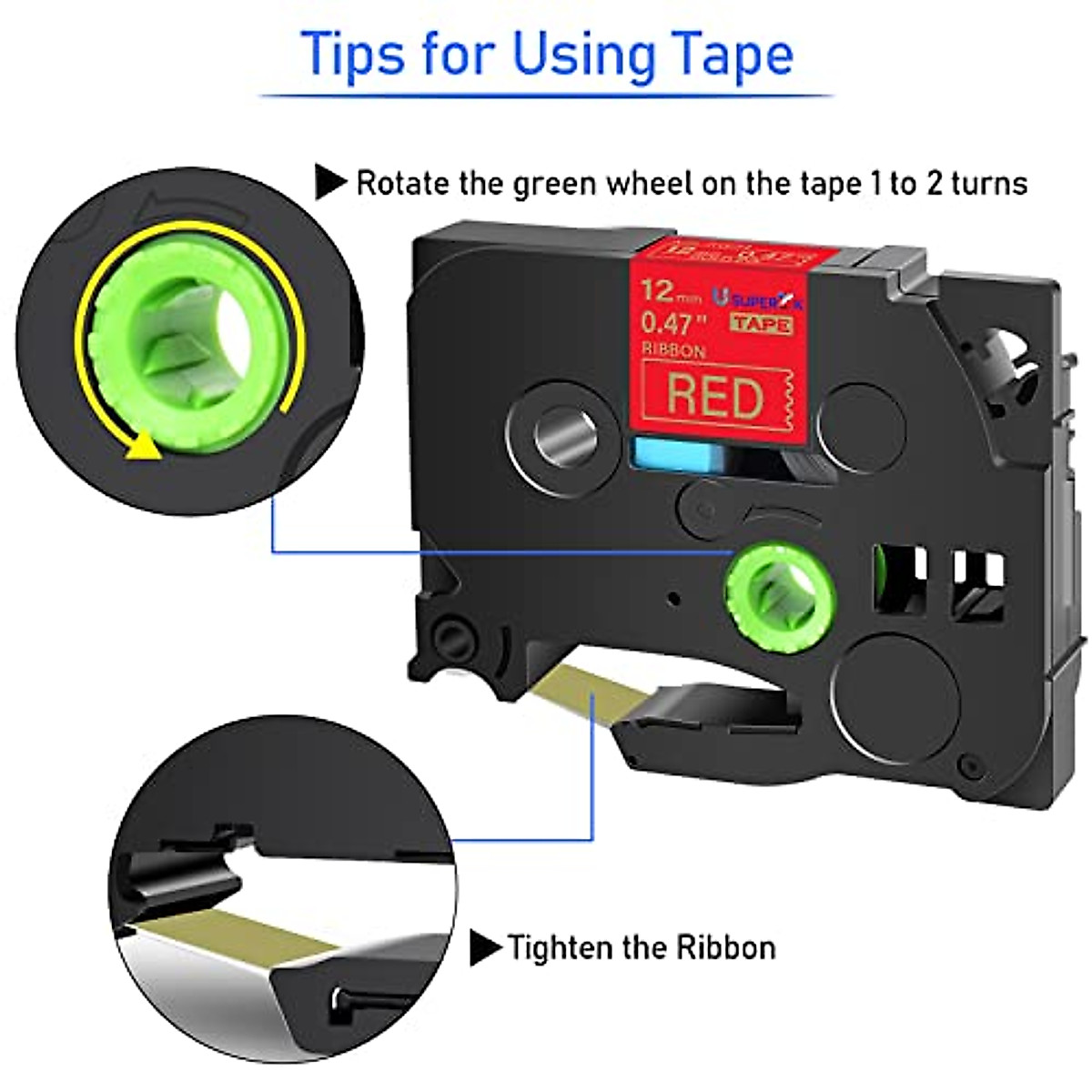 USUPERINK 3PK Compatible Label Tape Replacement for Brother P-Touch TZ-RW34 TZe-RW34 TZeRW34 TZRW34 Gold on Red Satin Ribbon Embellish Fabric Tapes Work with PT D210 PTD400AD 12mm 0.47'' x 13.1ft(4m)