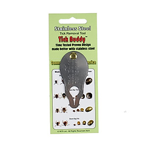 Tick Buddy (1-Pack) Stainless Steel Tick Removal Tool for Dogs Cats Pets and People