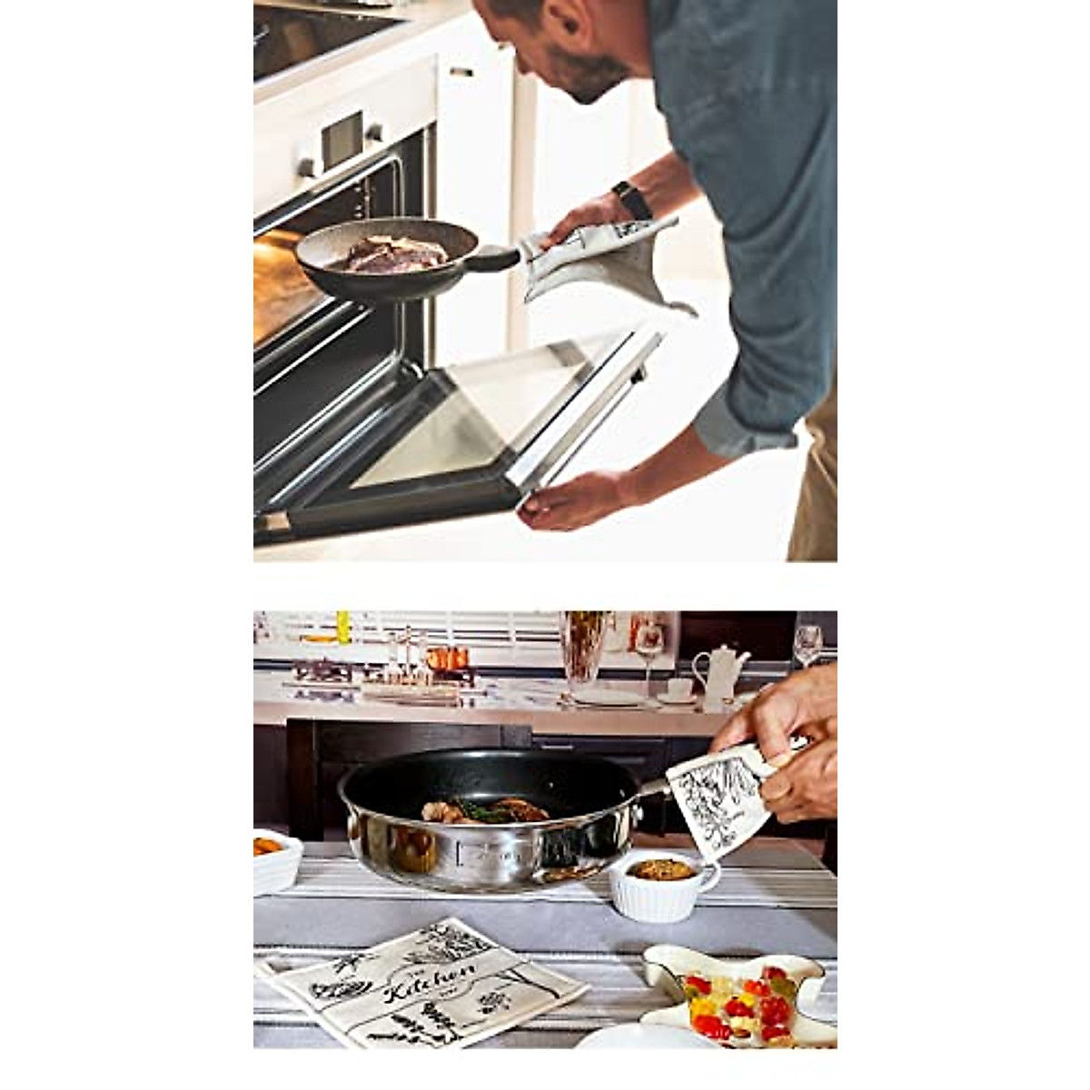 6 Pack Kitchen Line Set 2 Oven Mitts 2 Pot Holder 2 Washclothing Gift Set