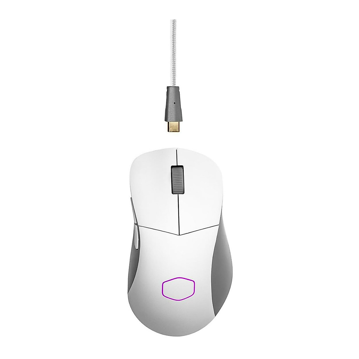 Cooler Master MM731 Wireless Gaming Mouse White, Adjustable 19,000 DPI, Palm|Claw Grip, 2.4GHz|Bluetooth, PixArt Optical Sensor, Ultraweave Cable, PTFE Feet, RGB Lighting (MM-731-WWOH1)