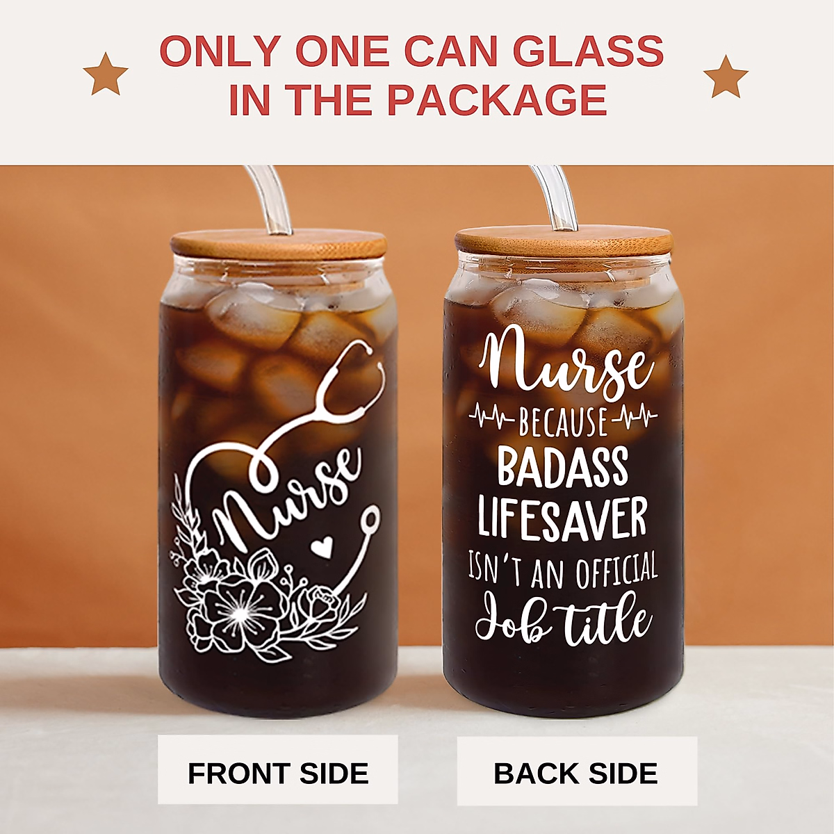 Nurse Gifts - Nurse Gifts for Women - Christmas Gifts for Nurses, Nurse Appreciation Gifts - Gifts for Nurses, Nursing Gifts, Nurses Gifts - Nurse Practitioner Gifts for Women - 16 Oz Can Glass