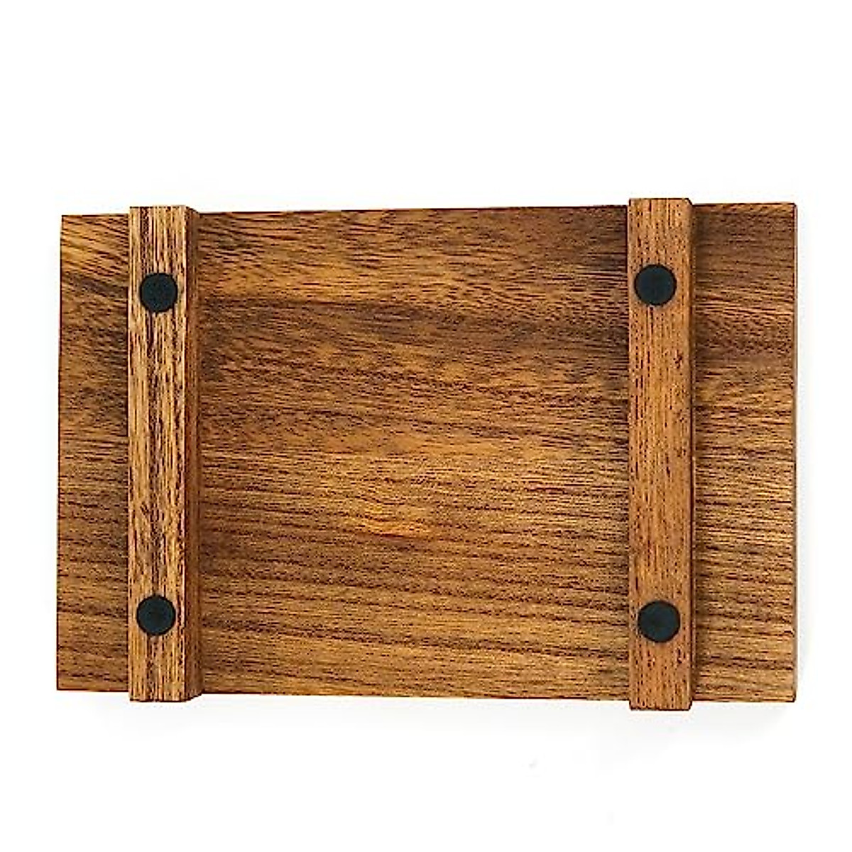 Wood Pedestal Stand & Risers - 9" Wooden Display Stand for Sink Caddy, Soap Tray, & Dish Soap Holder - Bathroom & Kitchen Counter Decor - Antique Walnut Farmhouse Style Tray (9 * 6)