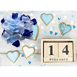 ALLHEARTDESIRES Mixed Royal Blue & Light Blue & White Party Wedding Flowers Silk Rose Petals Party Confetti Bridal Shower Favor (1,200)