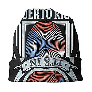 Unisex Beanie Caps Puerto Rico It is in My DNA Puerto Rican Flag Knit Hat Skull Cap Winter Summer Warm Womens Mens Hats Black