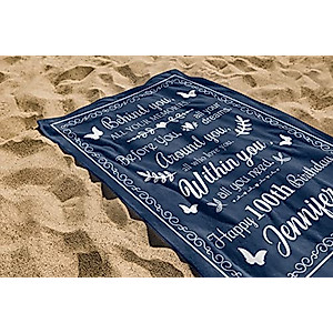 PADOVO Happy 100th Birthday Gifts Behind You All Your Memories Personalized Blanket for Women Her Wife Sister Mom Friends Grandmother Coworker Boss 100 Years Old Blankets Throw Couch Bed Sofa