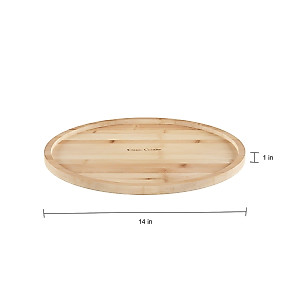 Lazy Susan – All-Natural Bamboo Round Single Tier Turntable Kitchen, Pantry and Vanity Organizer and Display with 14 Inch Diameter by Classic Cuisine
