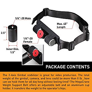 MoGoPod MogoCrane Belt Kit (Belt + Aluminum Tumbler) for DJI Ronin Stabilizer and Tripod Heavy Duty Monopod, Rotary Arm