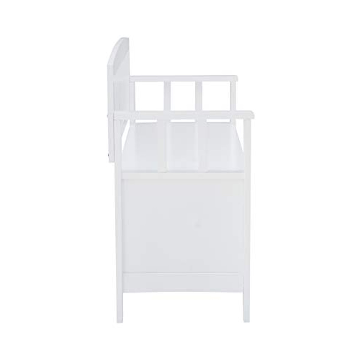 Linon White Bench Cynthia Flip-Top Lid and Hidden Storage Space