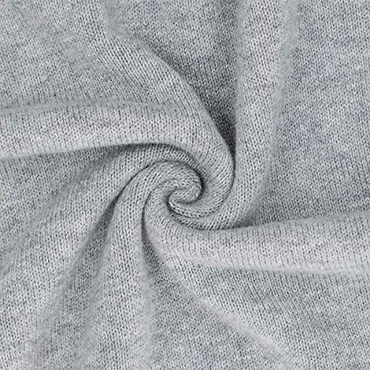 Kallspin Women's Cotton Pullover Sweater Relax Fit V Neck Long Sleeve Basic Fashion Knit Jumper (Large, Light Grey)