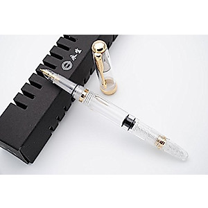 czxwyst 618 Toso Piston Fountain Pen (Transparent with Golden Clip)