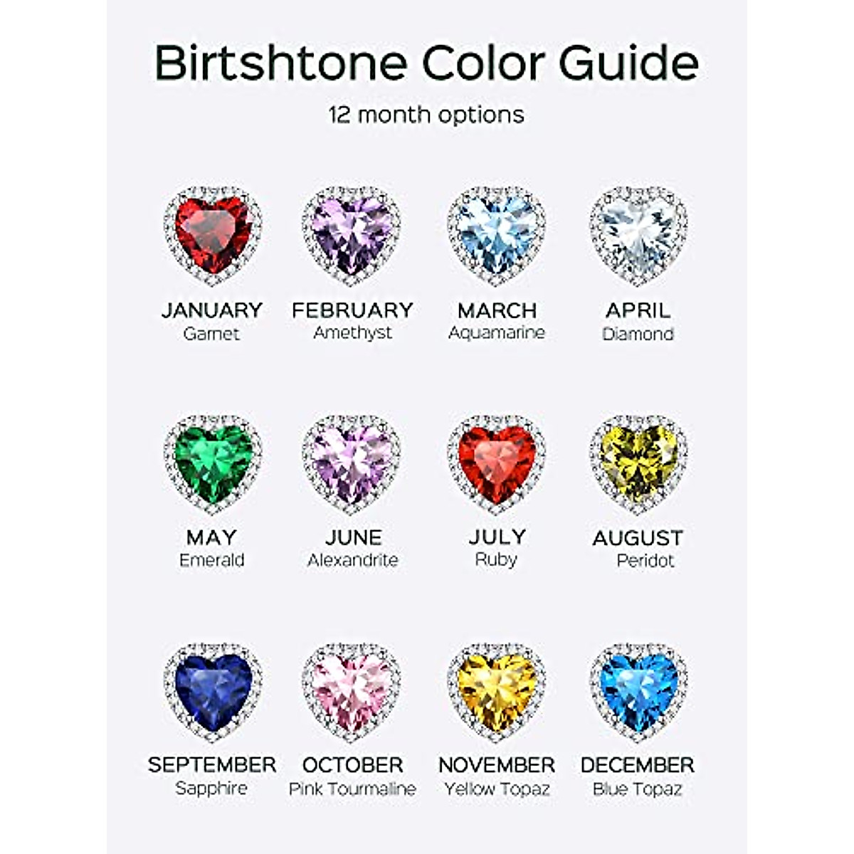 Love Heart Necklace Created March Birthstone Necklace Blue Created Aquamarine Sterling Silver Necklace