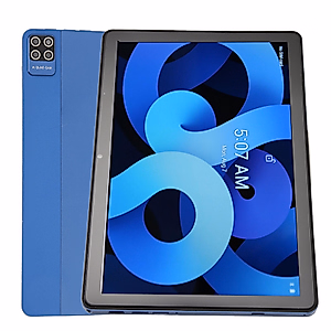 Tablet PC, 8 MP Front Camera 10.1 Inch Tablet MTK6762 Octa Core 12GB RAM 512GB ROM 13 for Business for Learning (Blue)