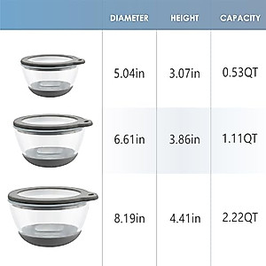 MR. CHOU Glass Food Storage Containers Set - 6-Piece Leak-Proof Bento Box with No-Slip Base - Stackable Meal Prep Containers - Ideal for Lunch, Leftovers, and Pantry Organization (0.5QT, 1.1QT, 2.2QT)