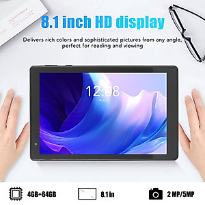 Acogedor 8.1Inch Android Tablet, 720x1280 HD Display MTK6592 CPU 4GB RAM 64GB ROM 3G Calling Tablet with 3 Card Slot, Support 2.4G 5G WiFi, 5000mAh, Black