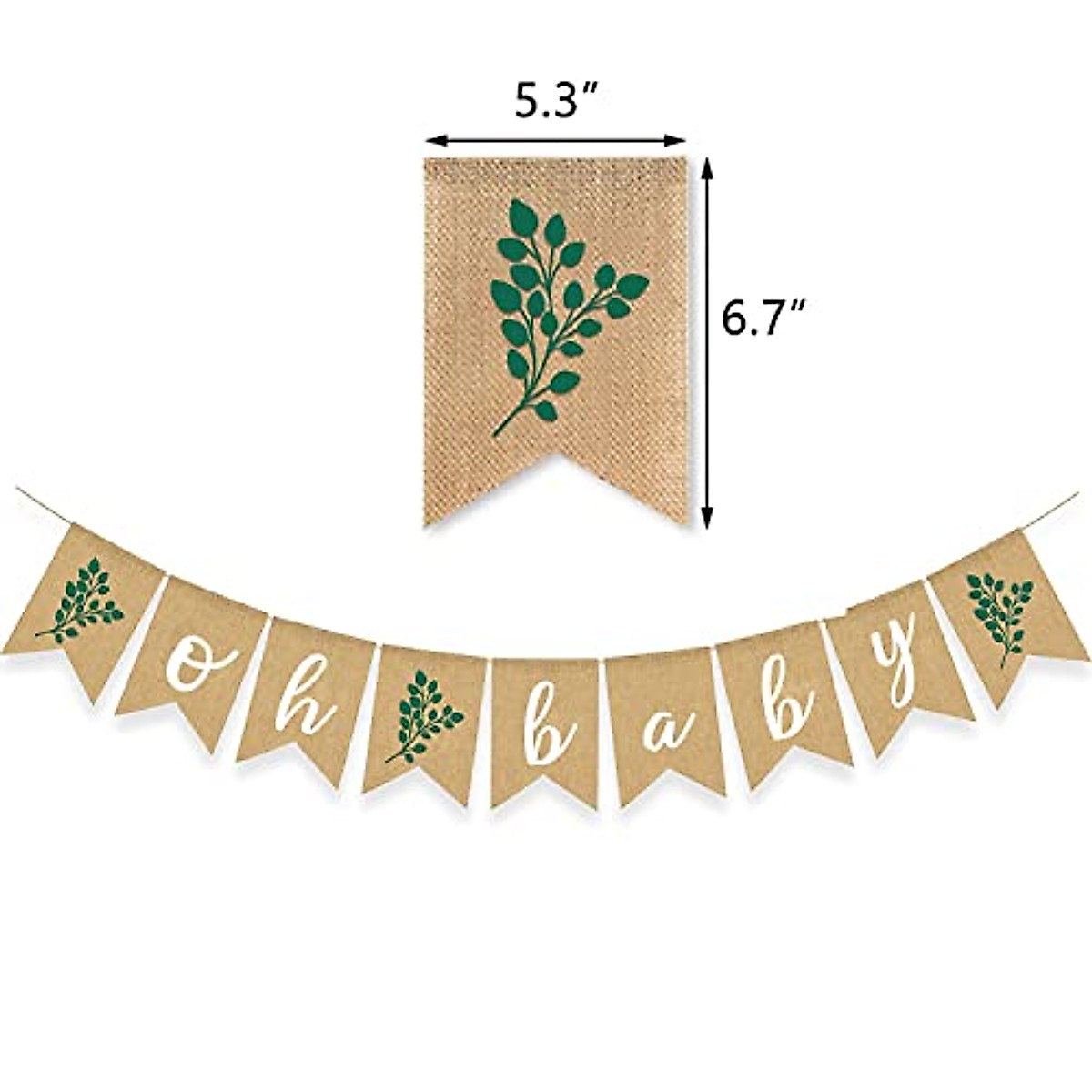 Greenery Baby Shower Banner Eucalyptus leaves Burlap garlands Plant Gender Neutral party decoration