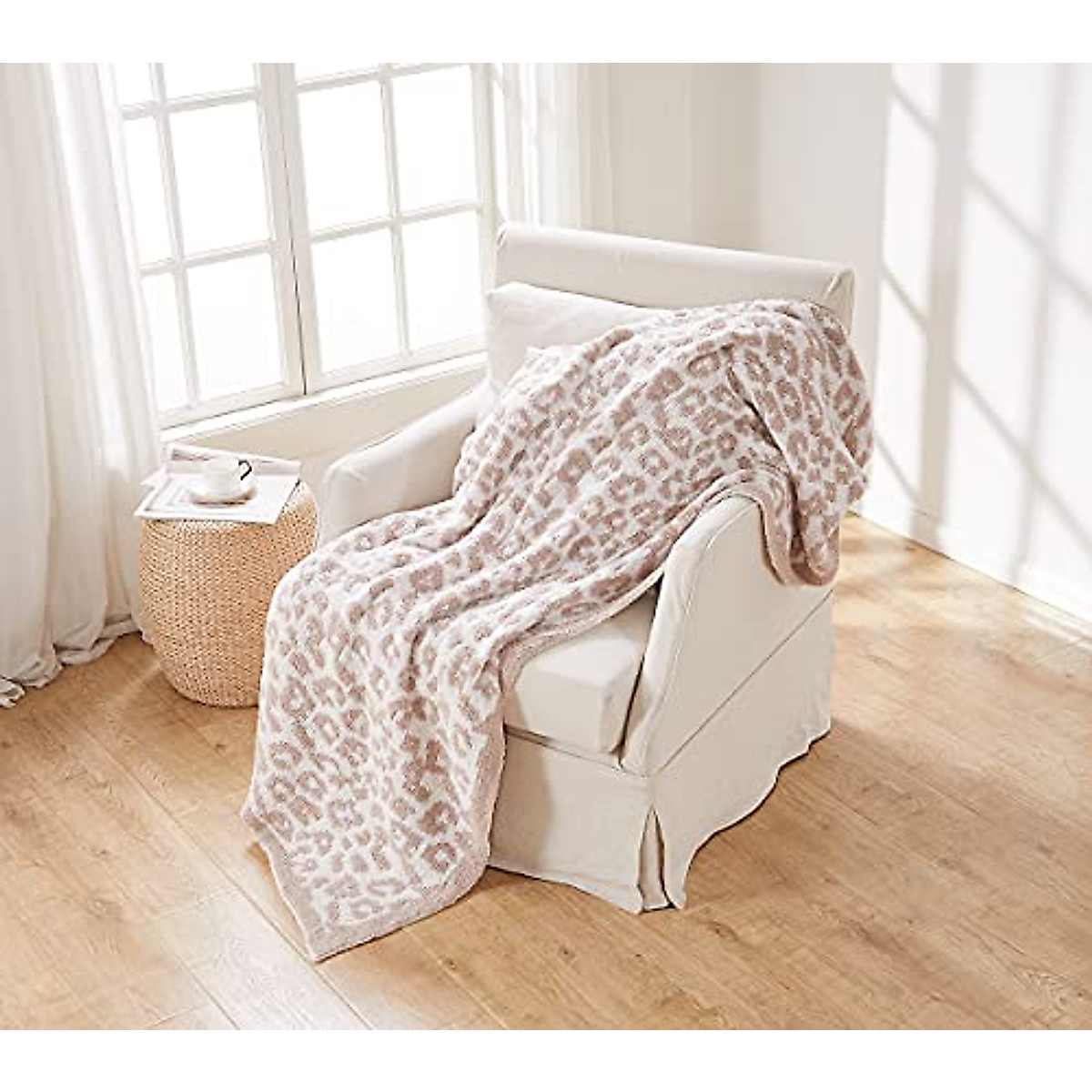 Zolqoqls Soft Fuzzy Fluffy Throw Blanket Flannel Fleeced Leopard Knit Blanket Cozy Comfy Plush Cheetah Blanket for Bed Sofa Couch Chair, 50x60 inch