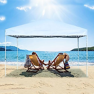 Caravan Canopy V Series 12 by 12 Foot Outdoor Shade Instant Canopy Kit with Steel Frame and 150D Polyester Canopy Top, 3 Leg Height Settings, White
