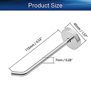 Yinpecly 4.72" Height Stainless Steel Wall Mounted Hook Elephant Nose Hook Robe Hooks Single Towel Hanger with Screws, for Bedroom Bathroom Kitchen Silver Tone 1pcs