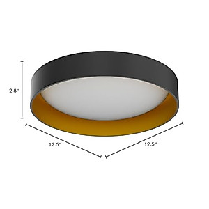 Flush Mount Ceiling Light Fixtures - 2Pack LED Ceiling Light Fixture 30W[375W Equiv] 3000LM Dimmable Bedroom Ceiling Lights, 3000K/4000K/5000K Black Ceiling Light for Bedroom Kitchen Hallway Closet