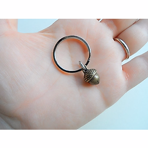 Bronze Acorn Keychain - Peter Pan's Kiss; 8 Year traditional gift