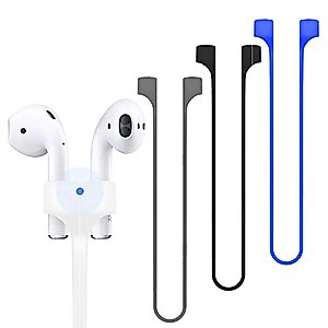 ABCOOL 4PCS Compatible for Magnetic Anti-Lost Strap AirPods 1 2 Pro Accessory - Colorful Soft Sport String Tether Lanyard, Running Silicone Wire Cable Connector, Silica Gel Neck Rope Cord
