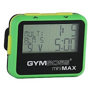 Gymboss miniMAX Interval Timer and Stopwatch - Green/Yellow SOFTCOAT