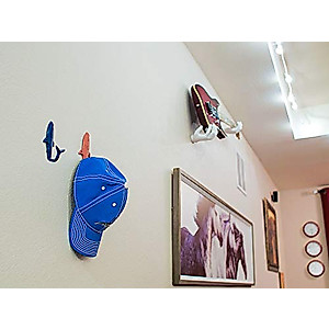 Set of 4 Cast Iron Coastal Shark Tail Wall Hooks Decorative Nautical Beach Bathroom Towel Or Coat Hanging Decor