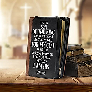 Jesuspirit Bible Case for Men - Christian Inspirational Scripture Gift, Father's Day Gifts - Personalized Leather Bible Cover for Men - Large, XLarge Size