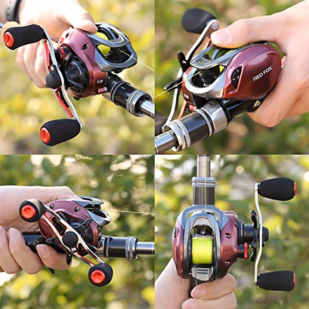 SeaKnight RED Fox Baitcasting Reels, 7.2:1/8.1:1 Gear Ratio, Ultralight Baitcaster Reel, Super Smooth with 13LBs Carbon Fiber Drag Fishing Reel