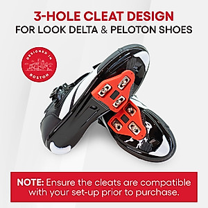 Replacement Bike Cleats Compatible with Look Delta and Peloton Bike, Cleats for Cycling Shoes, Adjustable 9 Degree Float, Allen Key Bolts, Indoor and Road Cycling, Replacement Peloton Shoe Cleats