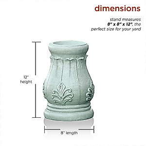 Alpine Corporation 12" Tall Indoor/Outdoor Roman Column Gazing Globe Display Stand
