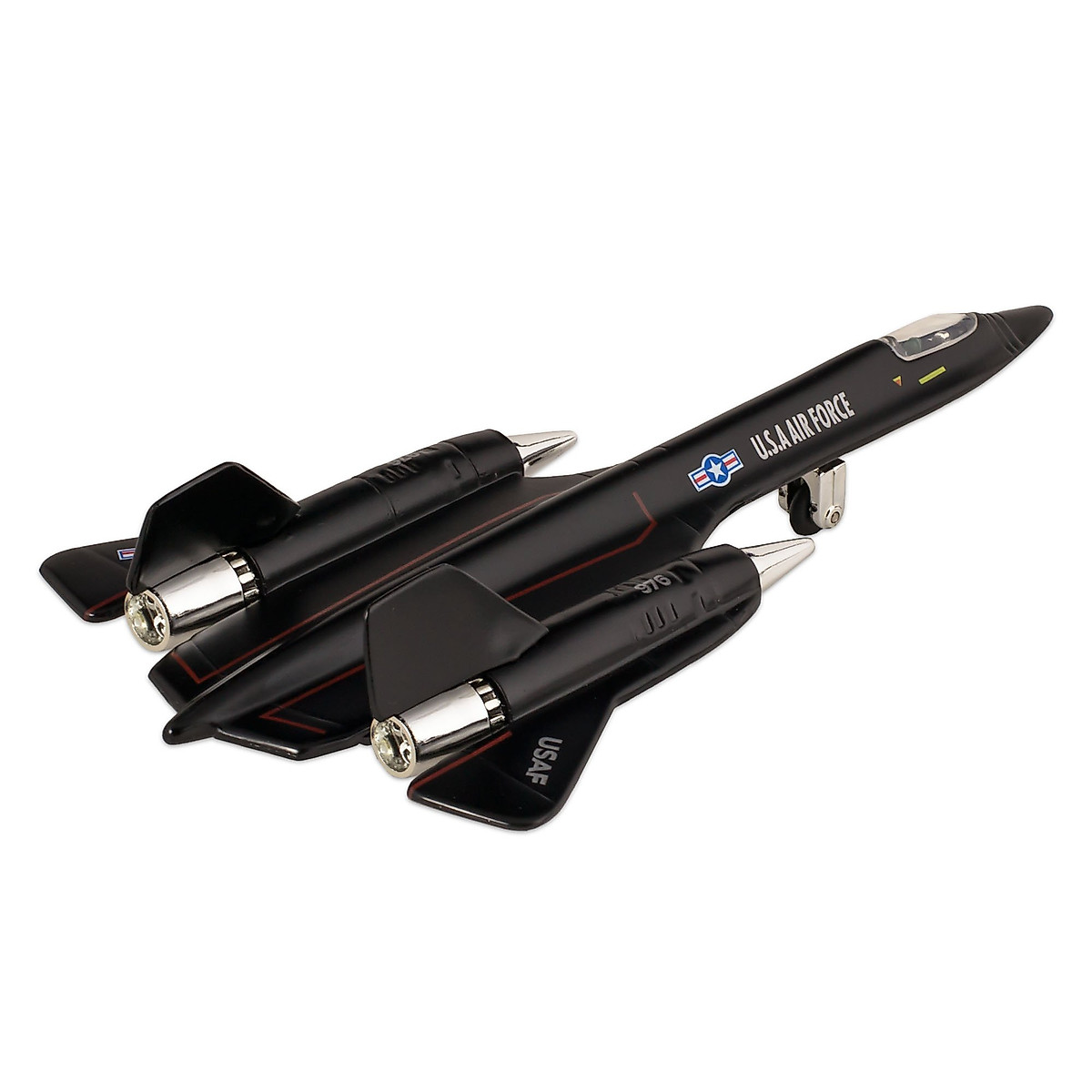 🛦 United States Air Force SR-71A Blackbird 8" Die Cast Metal Pull Back Action Model Jet Toy