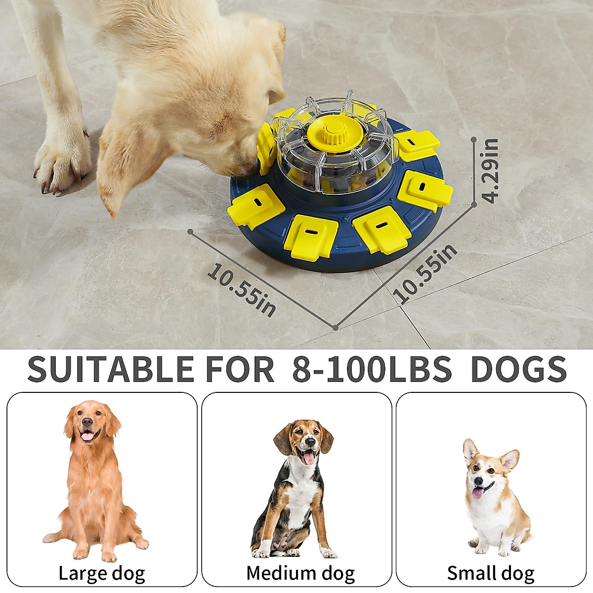 Aluckmao Dog Food Puzzle Toy, Slow Feeder, Mentally Stimulating, Interactive Dog Toy for Small Medium Large Dogs