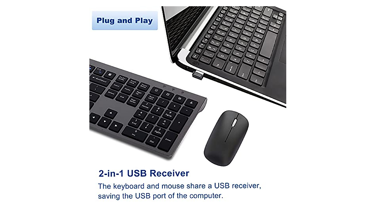 Wireless Keyboard & Mouse Combo - Ergonomic & Quiet Design