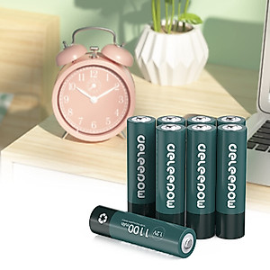 Deleepow AAA Rechargeable Batteries, High Capacity 1100mAh NiMH AAA Battery 1200 Cycles 1.2v Pre-Charged Triple A Batteries, Low Self Discharge, Pack of 16