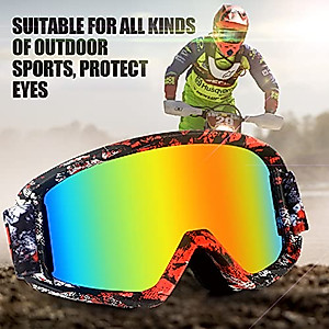 lunbowon Motorcycle Glasses Riding Goggles Safety Glasses Helmet Motorcycle Accessories, ATV Dirt Bike Goggle Dustproof Powersports Protective Gear for Men Women