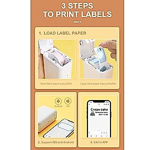 Label Printer 2022 Upgrade, Bluetooth Portable Wireless Label Maker Machine for Label Tape up to 1in, Smart Mini Sticker Printer with 2 Label Rolls