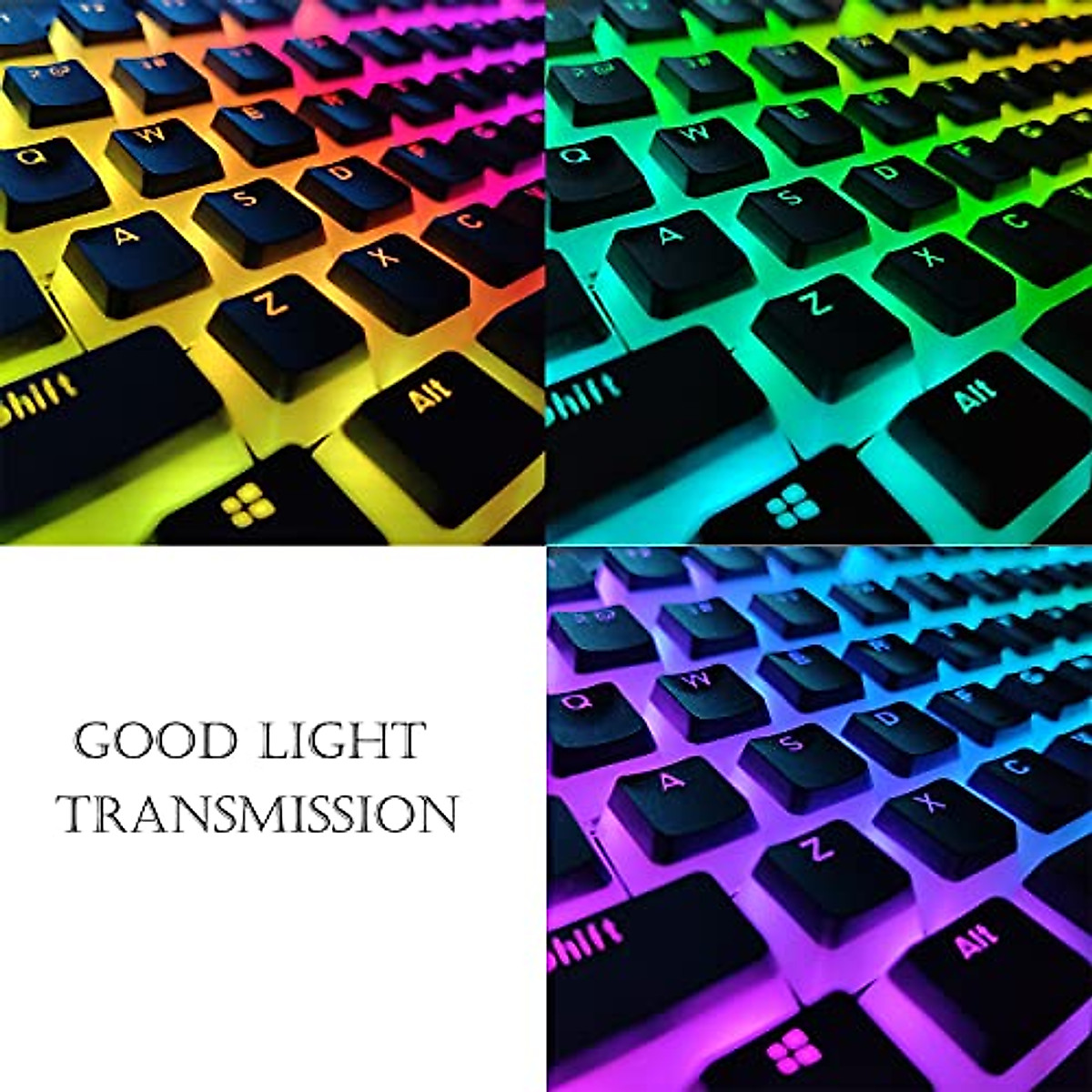 ROZELLA HOME Pudding Keycaps PBT Double- Shot OEM Profile ANSI Layout Compatible 60 61 87 TKL 104 108 Percent Mechanical Gaming Keyboard (Cyan)