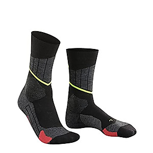 FALKE Men's SC1 Ski Socks, Merino Wool, Mid Calf, Ultra Light Cushion, Breathable Quick Dry, Winter Athletic Sock, Black (Black-Mix 3010), 12.5-13.5, 1 Pair