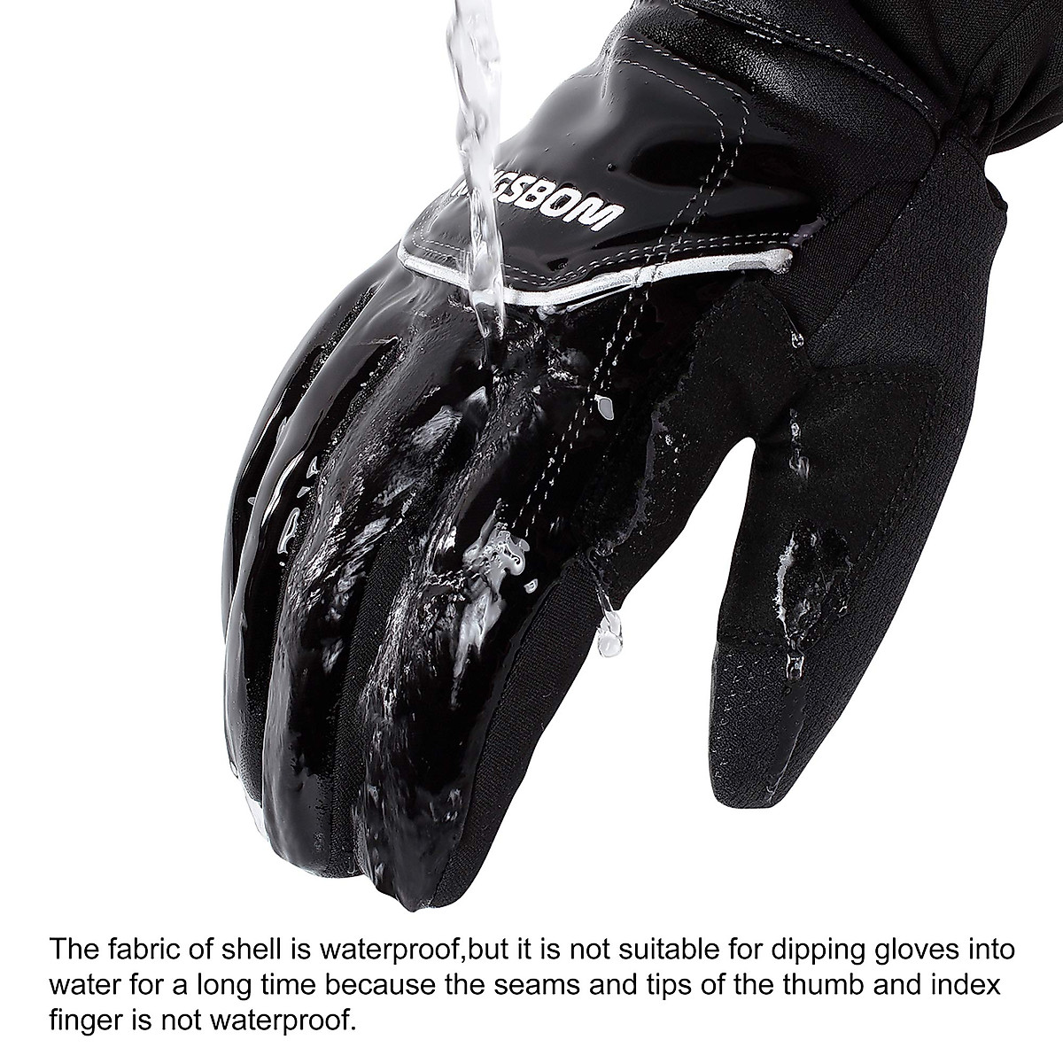 KINGSBOM -40F° Waterproof & Windproof Thermal Gloves - 3M Thinsulate Winter Touch Screen Warm Gloves - for Cycling,Riding,Running,Outdoor Sports - for Women and Men(Black,Large)