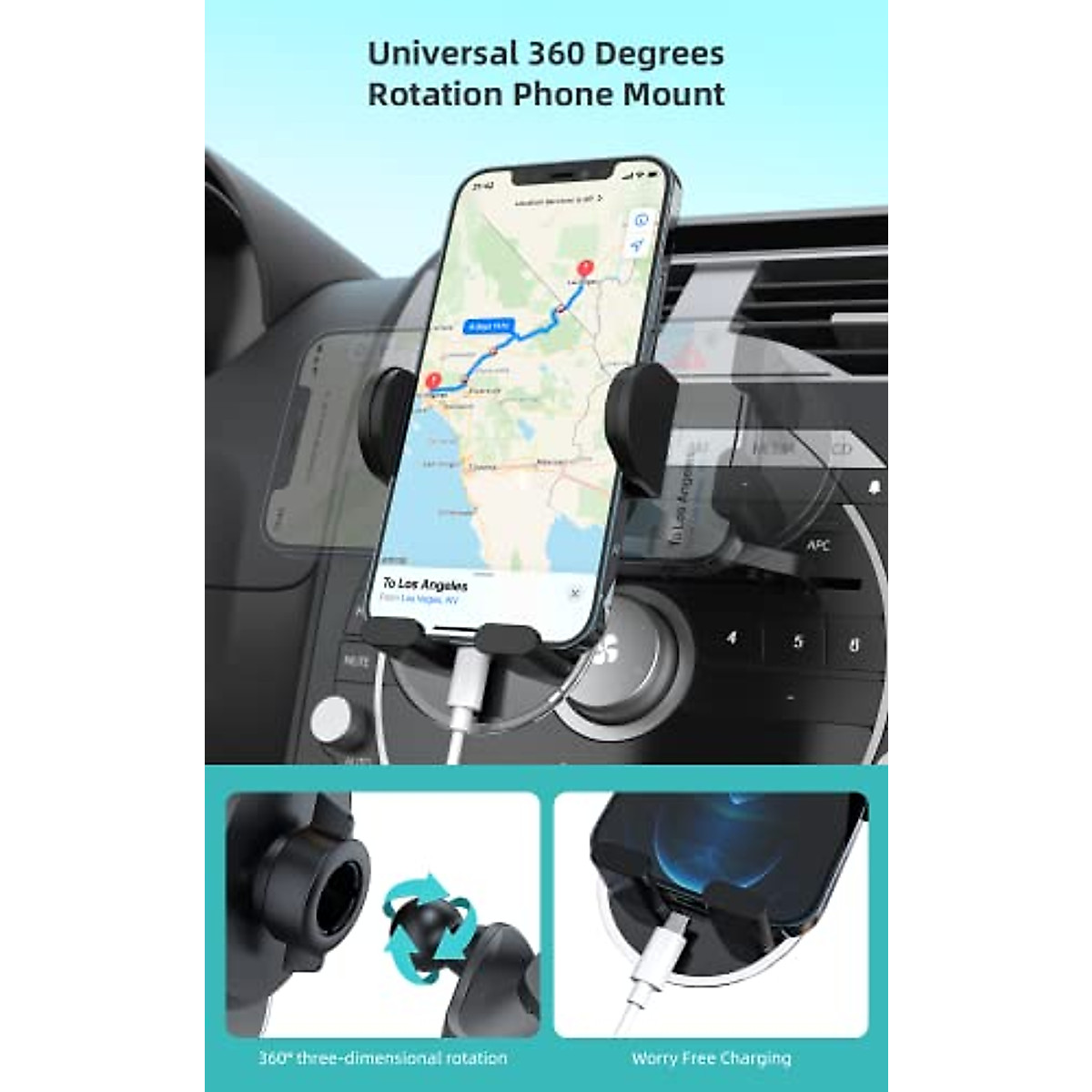 MANMUVIMO CD Phone Mount for Car Phone Holder CD Slot Phone Mount Air Vent Cell Phone Holder iPhone Holder for Car CD Player Mount Holder Compatible with iPhone13 12 11/11 Pro/11 Pro Max