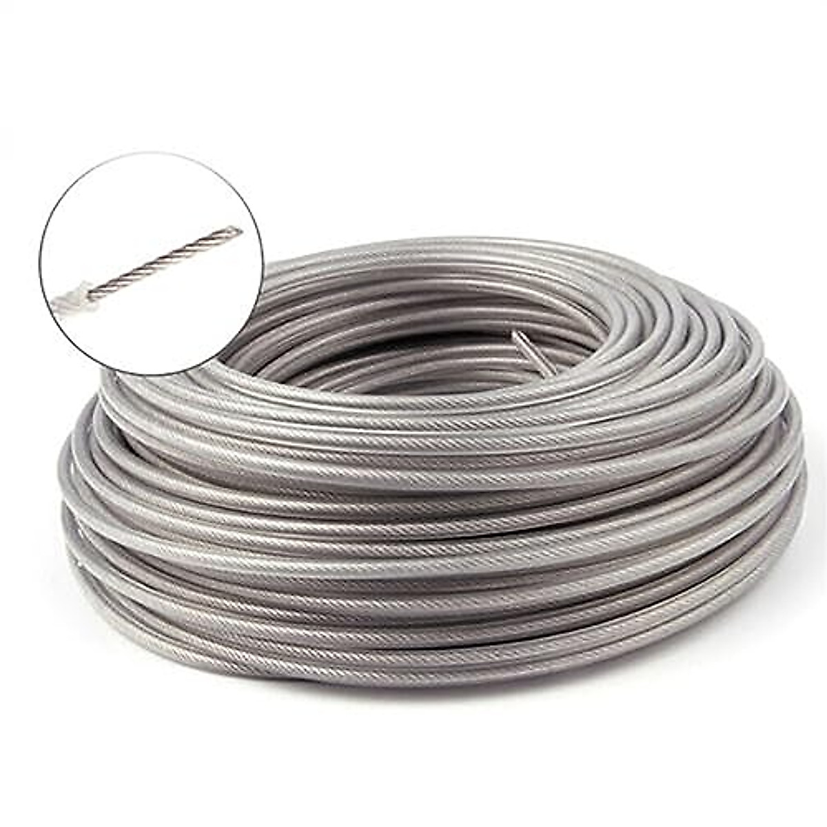 XiBany 15metre/roll 3mm Steel Wire Grass Trimmer Wire Rope Brushcutter Lawn Mower Accessories Trimmer Wire Cord Lines Brush Cutter