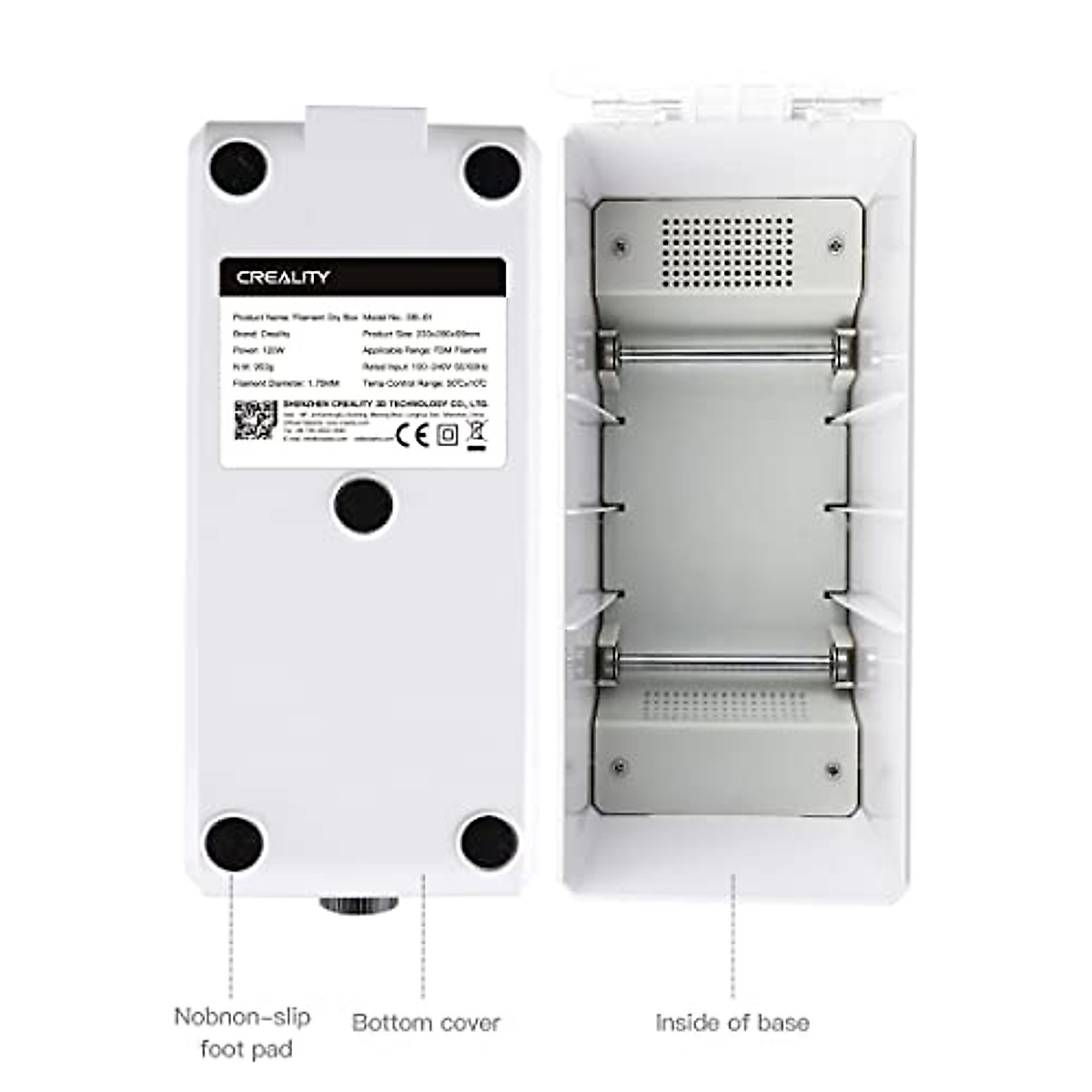 Official Creality Filament Dryer, 1.75 Filament Dry Box, Dust-Proof and Moisture-Proof, Keeping Filaments Dry During