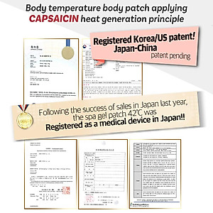 Spa Gelpatch 42°C Body Applicator Tummy Sculpting Wrap for Women & Men Capsaicin All Natural Ingredients Easy to Use Fast Heating Thin Sticker (Corset Patch (Pack of 5)) Ver.37